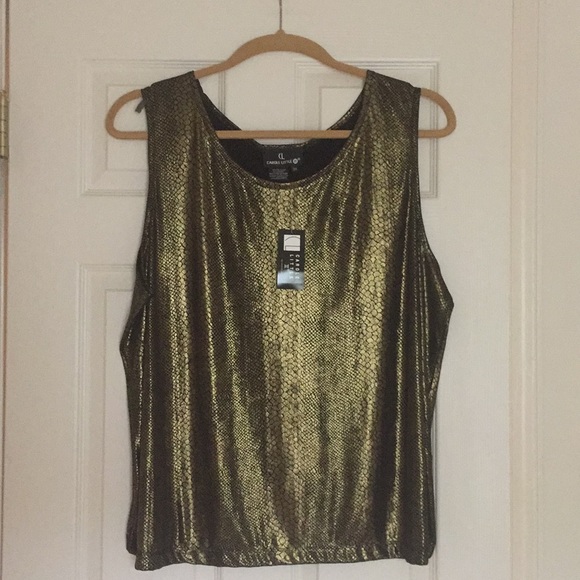 Carole Little | Tops | Nwt Golden Tank Top From Carole Little Plus ...